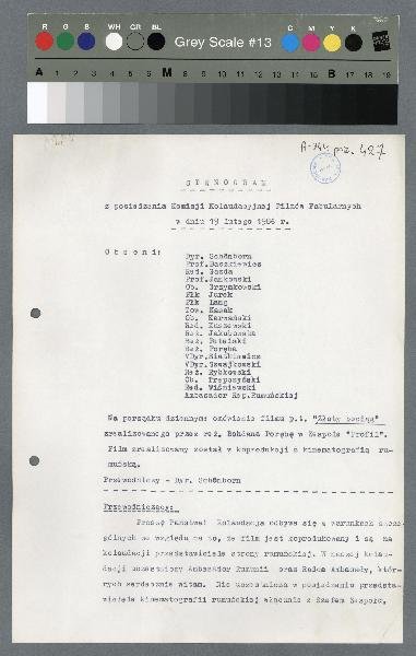 Stenogram kolaudacji filmu "Złoty pociąg"