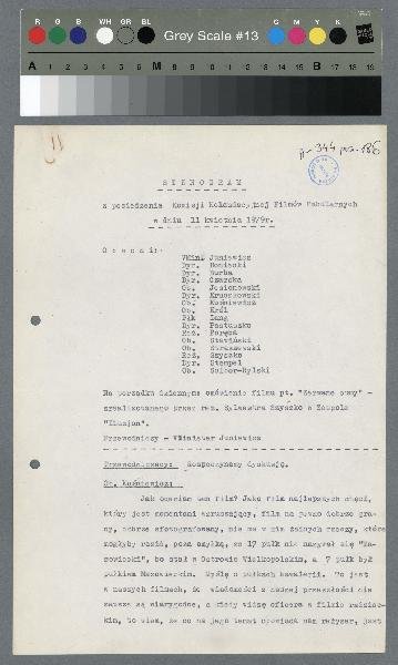 Stenogram kolaudacji filmu "Zerwane cumy"