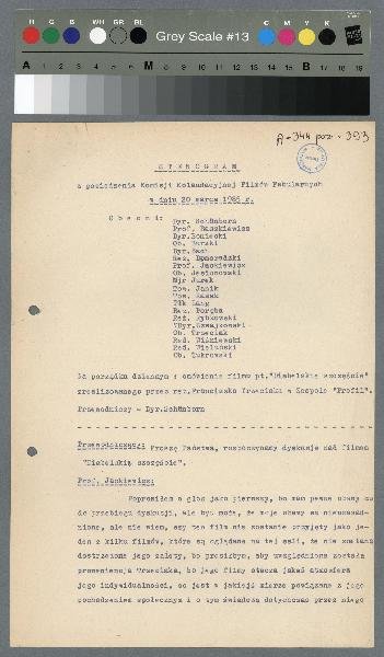 Stenogram kolaudacji filmu "Diabelskie szczęście"